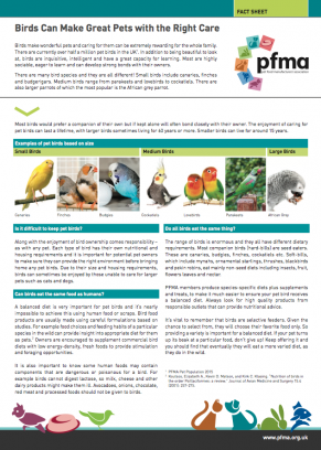 Indoor Bird Fact Sheet - Bucktons